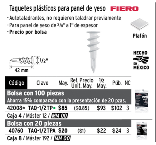 TRUPER - Tornillería / Taquetes plásticos, de madera y juegos