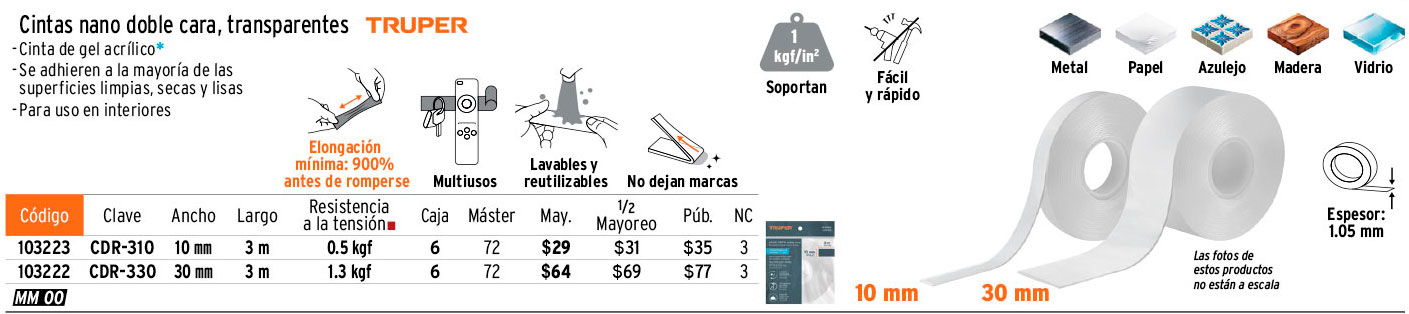 TRUPER - Cintas y adhesivos de montaje