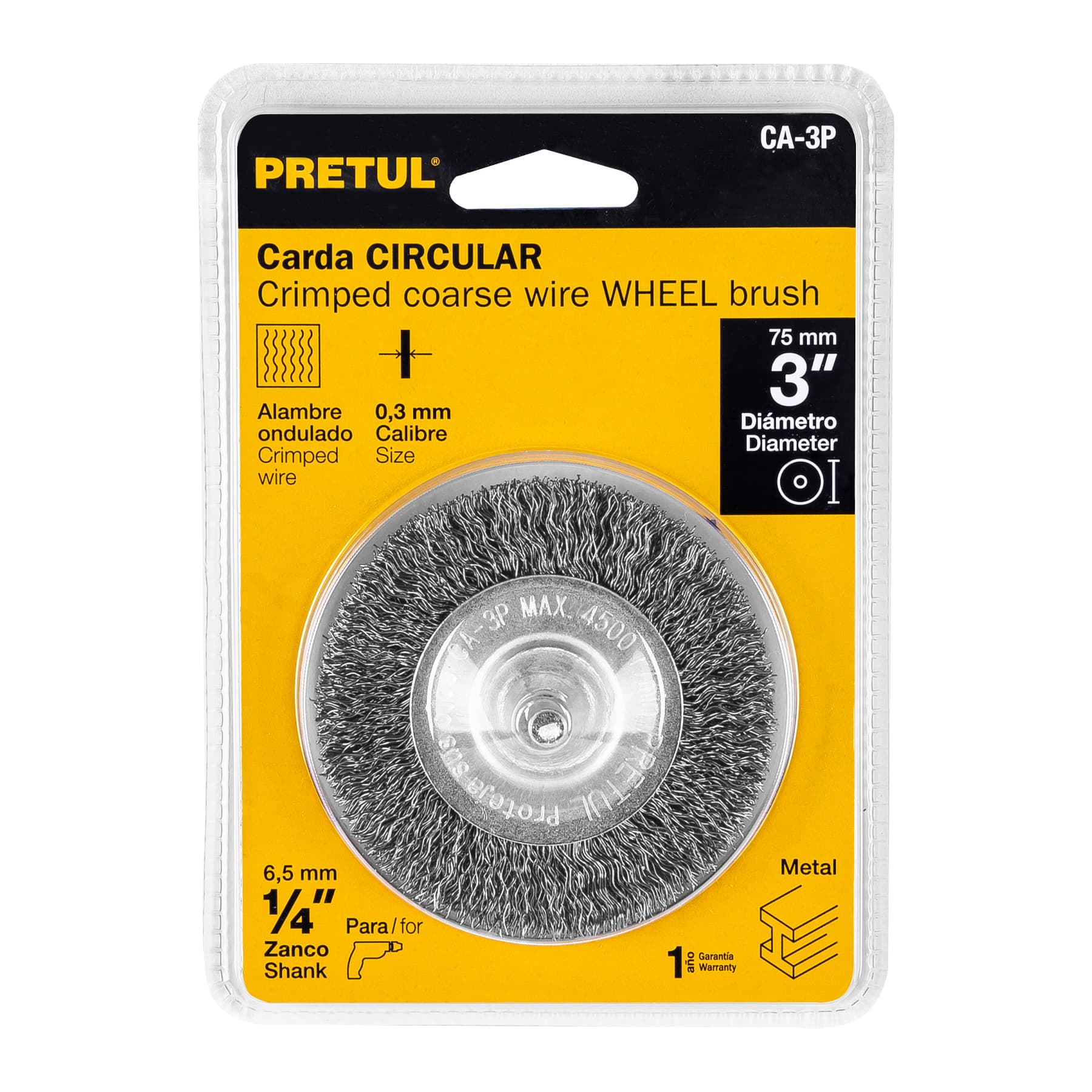 Carda circular 3 alambre grueso para taladro, Pretul - Truper - Grupo Ferre-Max