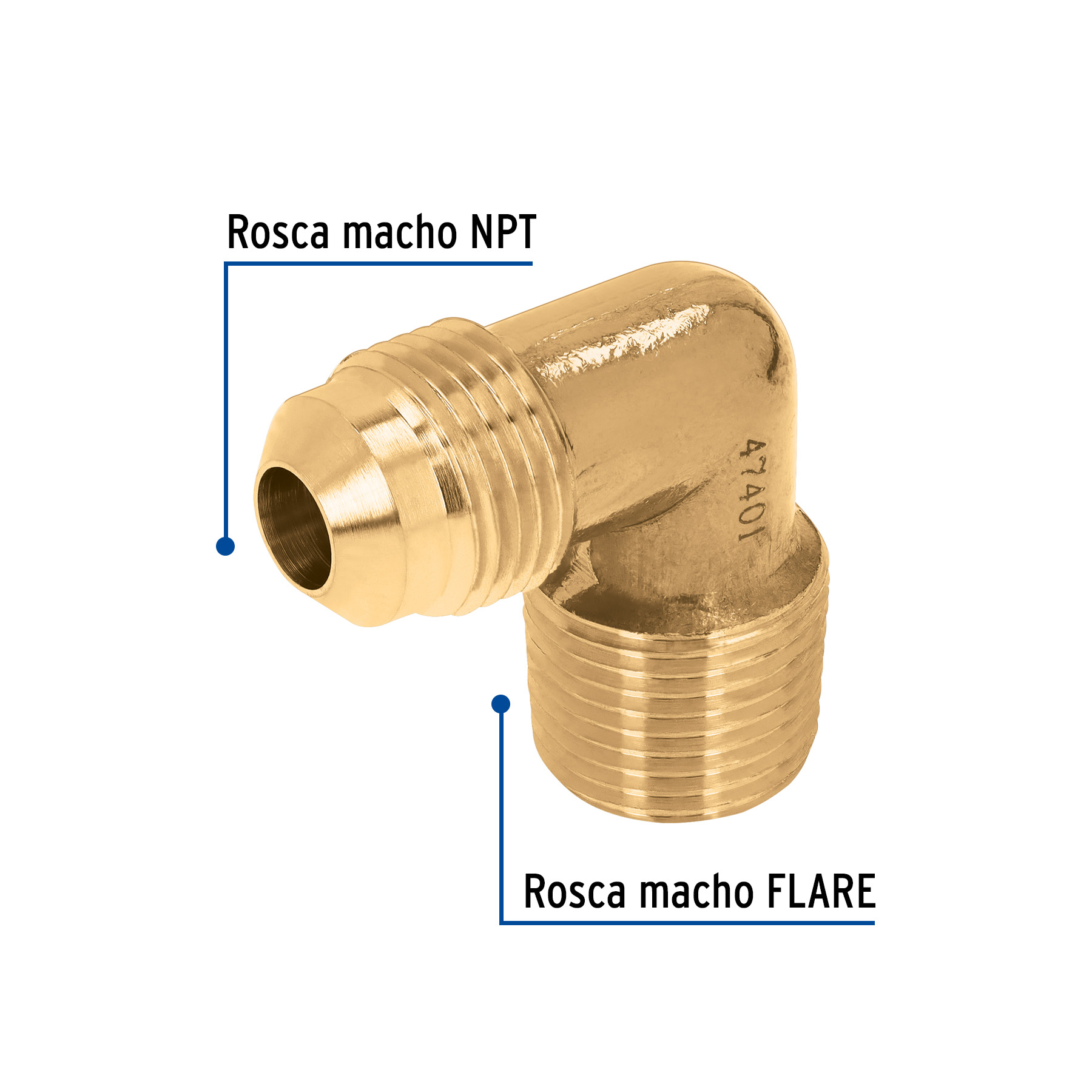 Codo terminal a 90° de latón 3/8 x 3/8, Foset - Truper - Grupo Ferre-Max