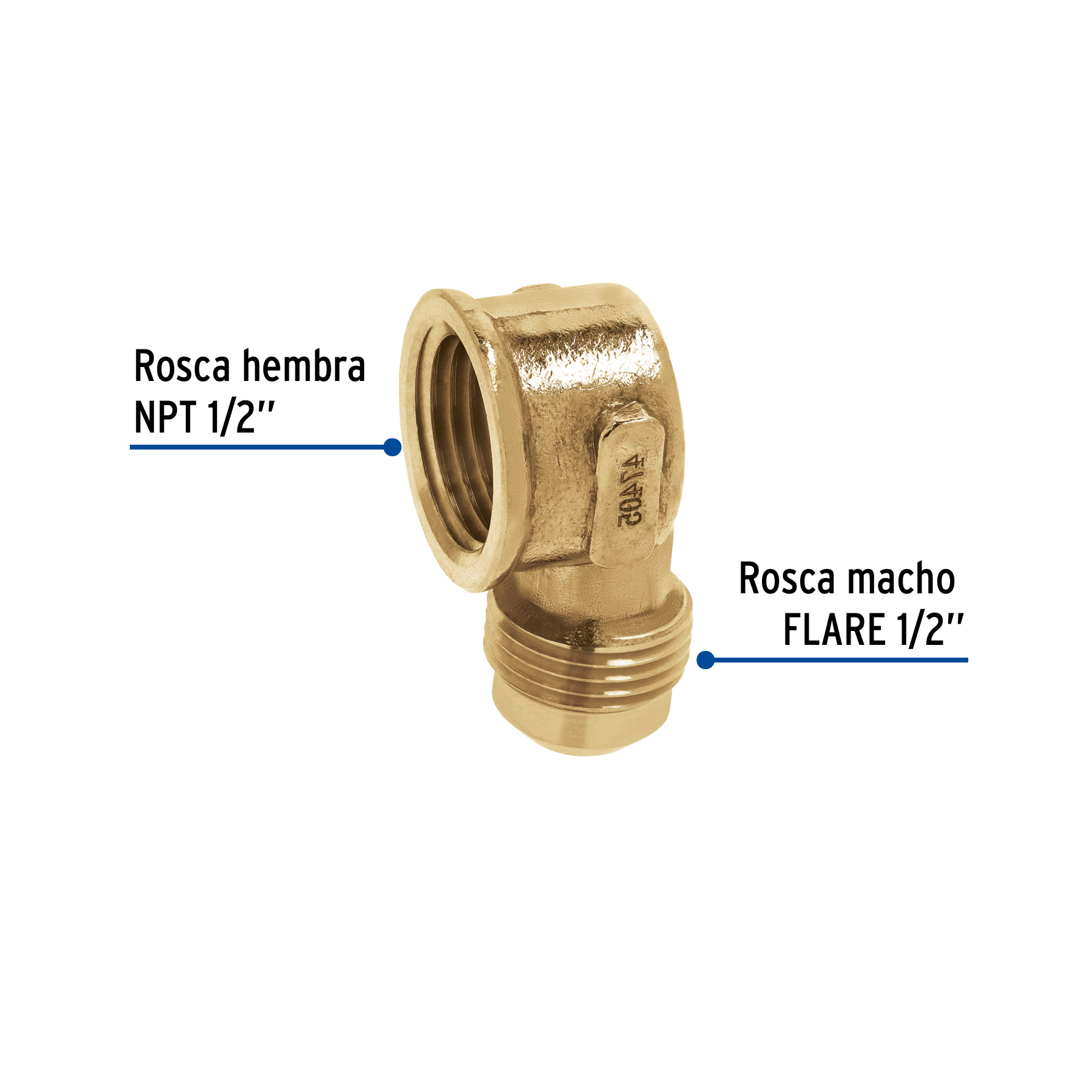 Codo para estufa a 90° de latón de 1/2 x 1/2, Foset - Truper - Grupo Ferre-Max