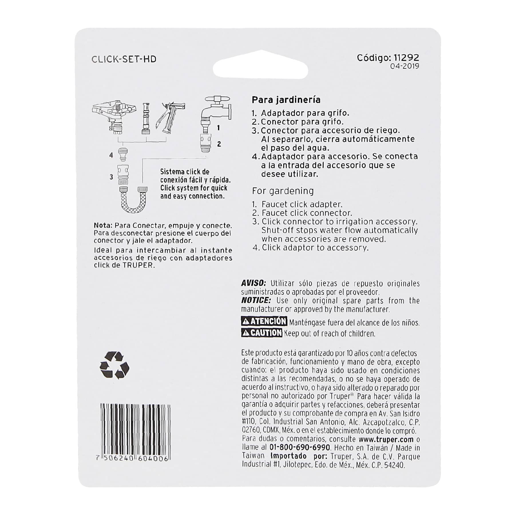 Ficha técnica 11292/CLICK-SET-HD Truper® - Es mucha herramienta