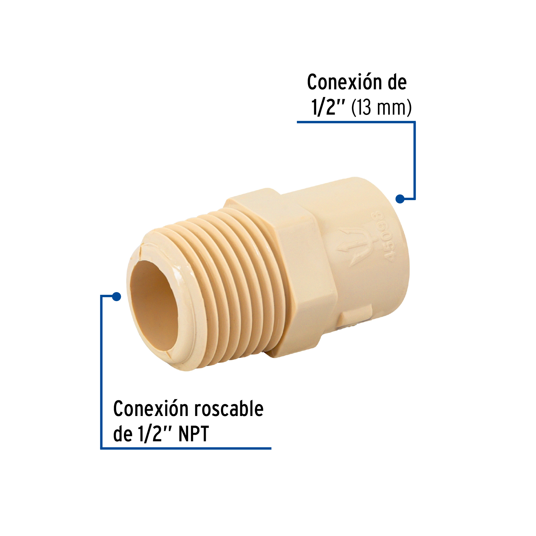 Conector macho de CPVC 1/2, Foset - Truper - Grupo Ferre-Max