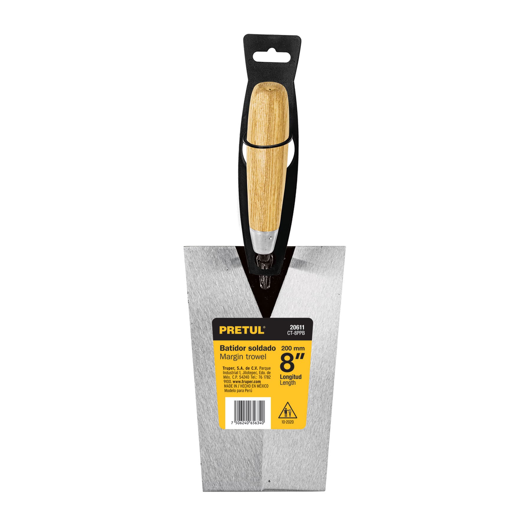 Ficha Tecnica Cuchara albañil, yesera, 8",,Perú