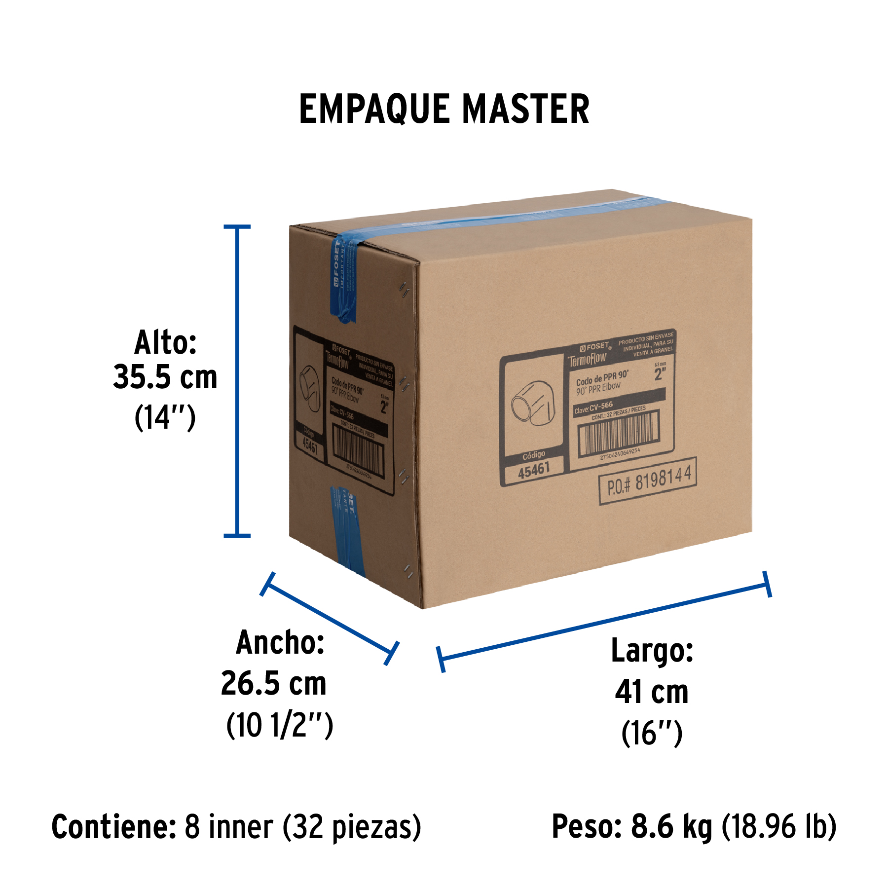 Codo 90° PPR, 2, Foset - Truper - Grupo Ferre-Max