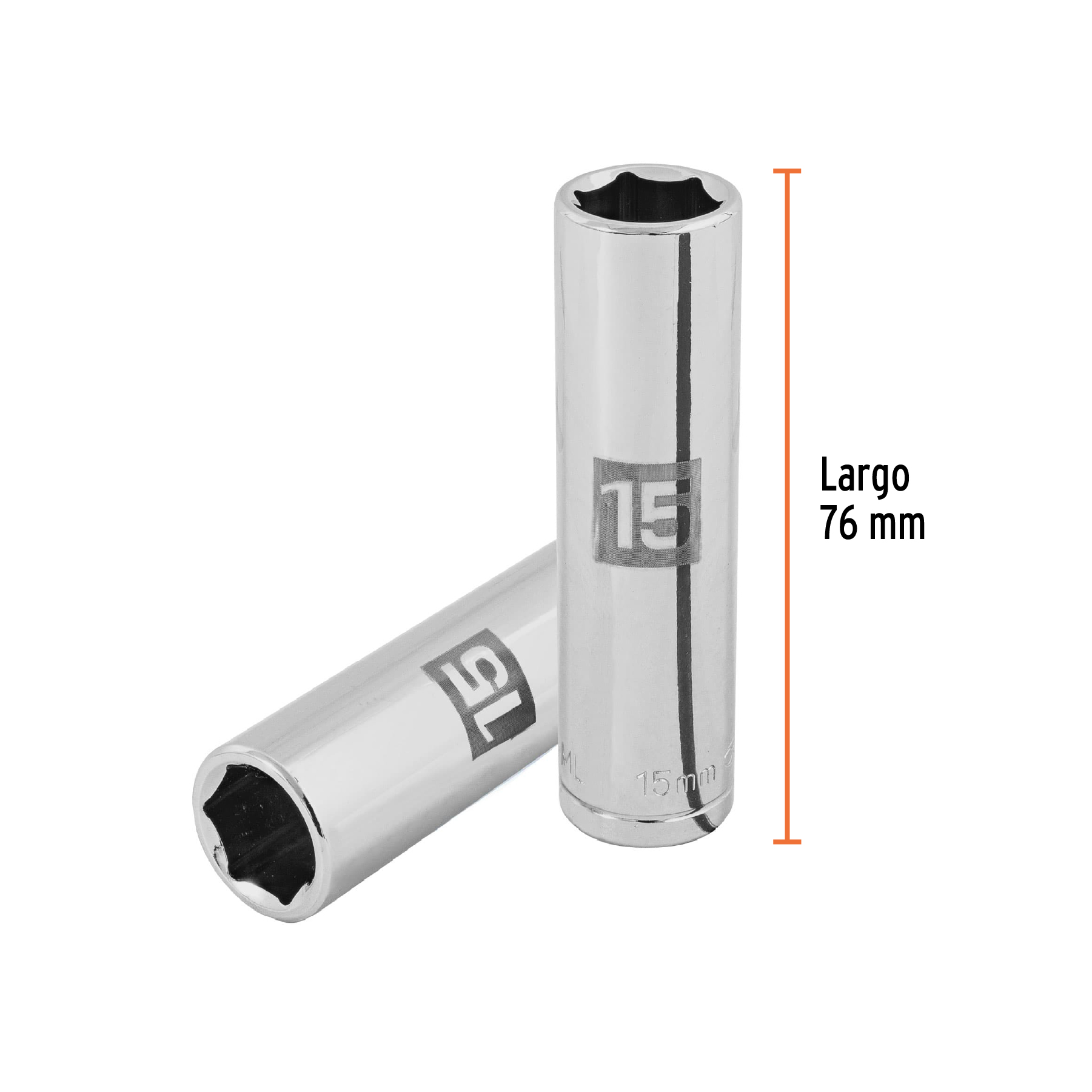 Dado largo de 15 mm, 6 puntas, cuadro 1/2, Truper - Grupo FERREMAX