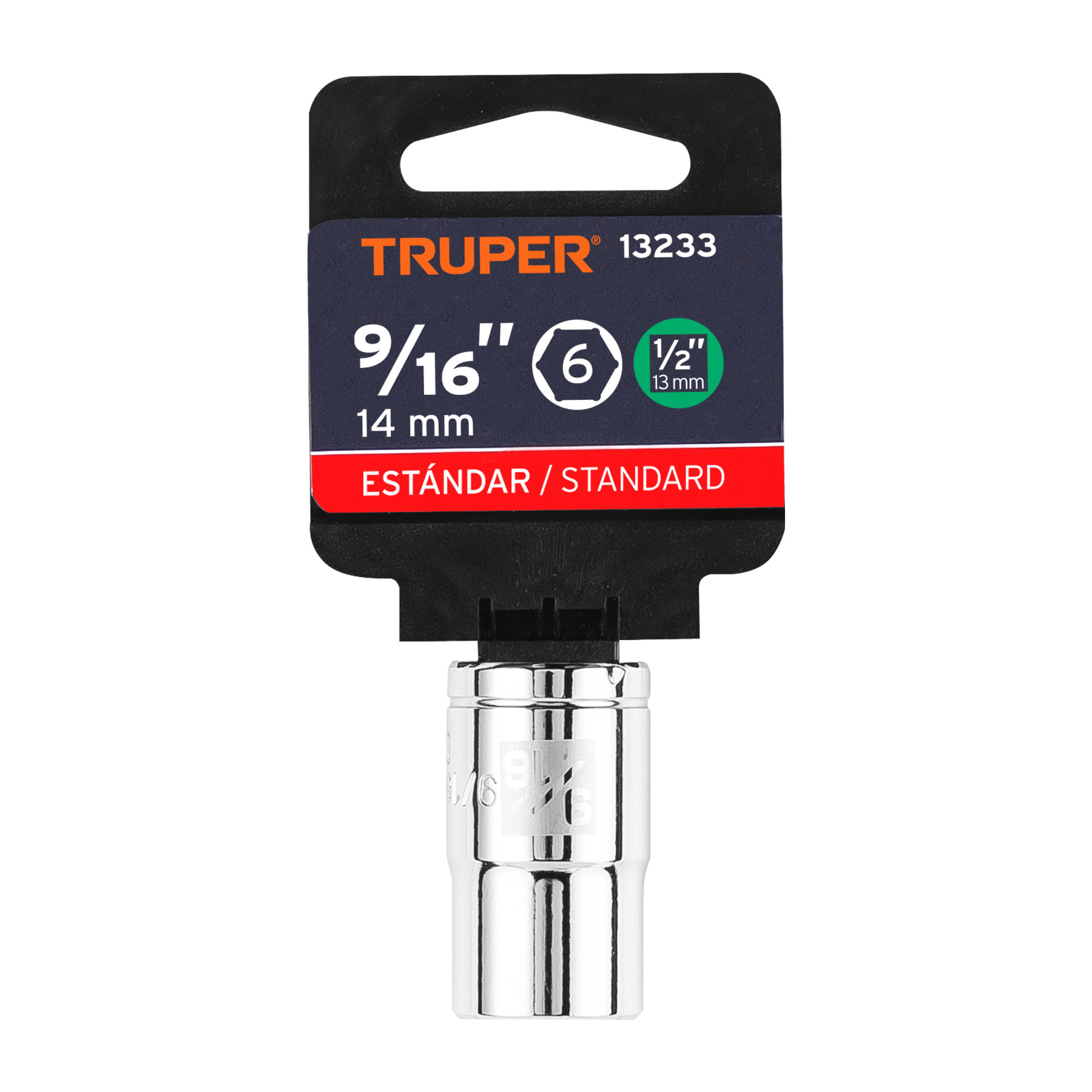 Dado de 9/16, 6 puntas, cuadro 1/2, Truper - Grupo FERREMAX