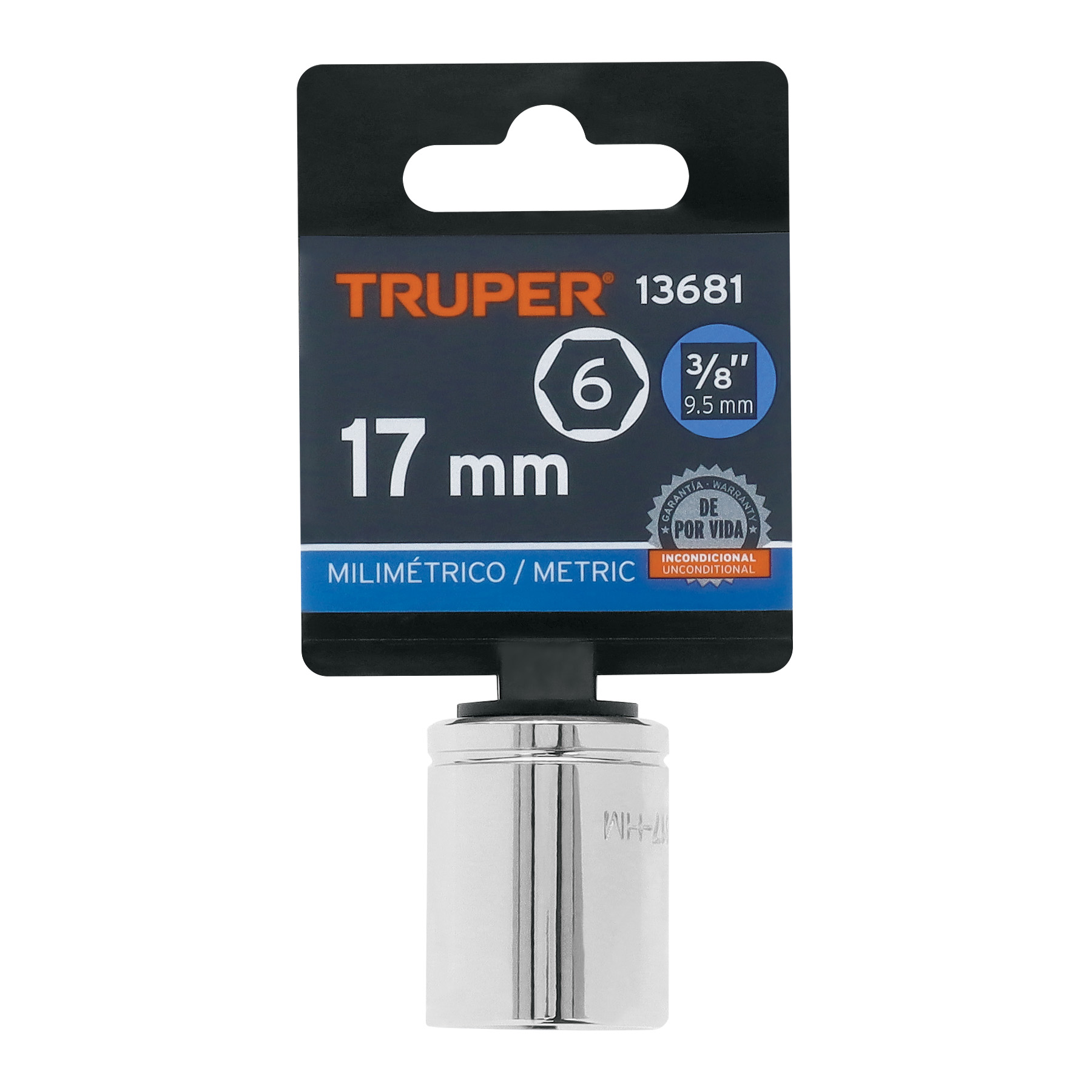 Dado de 17 mm, 6 puntas, cuadro 3/8, Truper - Grupo FERREMAX