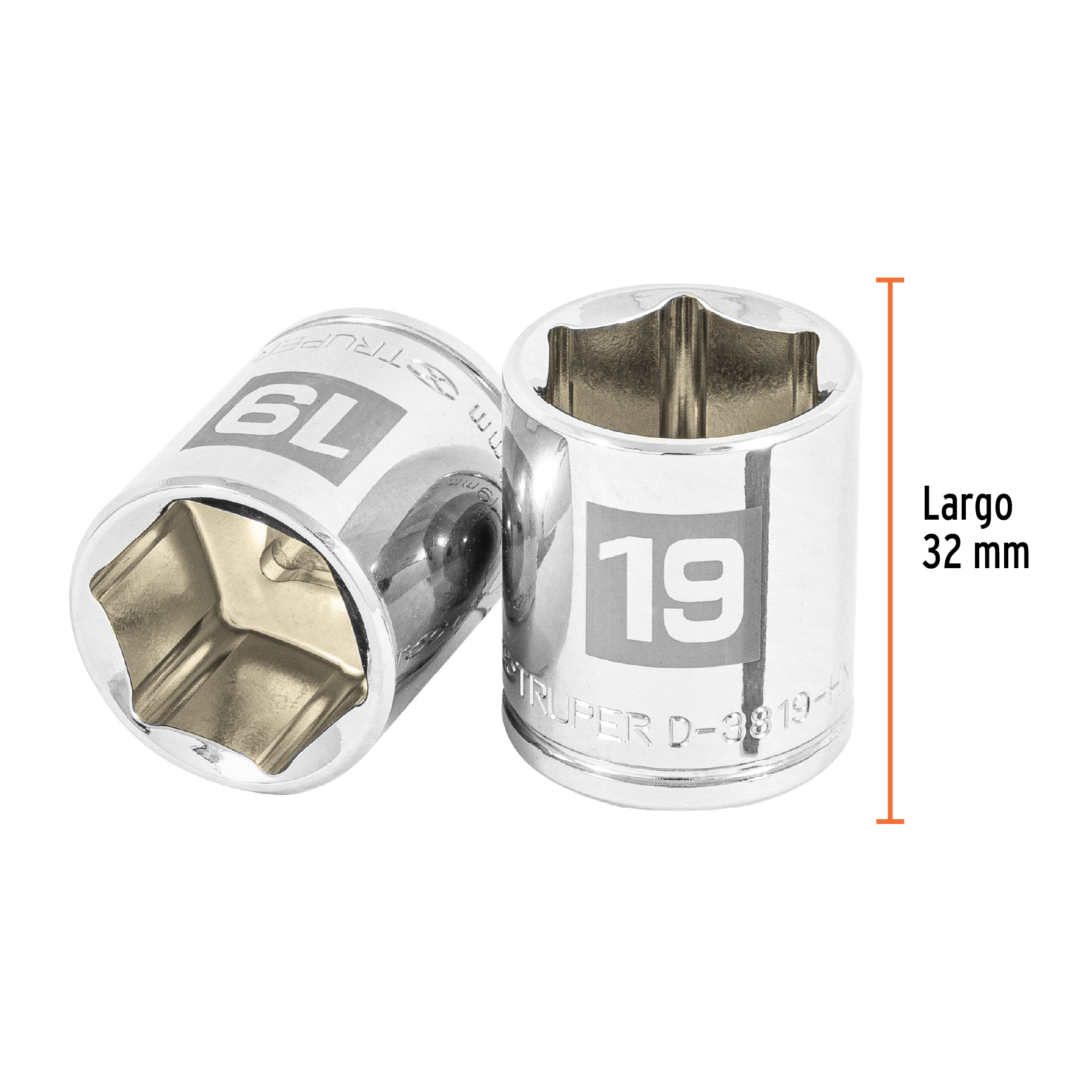 Dado de 19 mm, 6 puntas, cuadro 3/8, Truper - Grupo FERREMAX