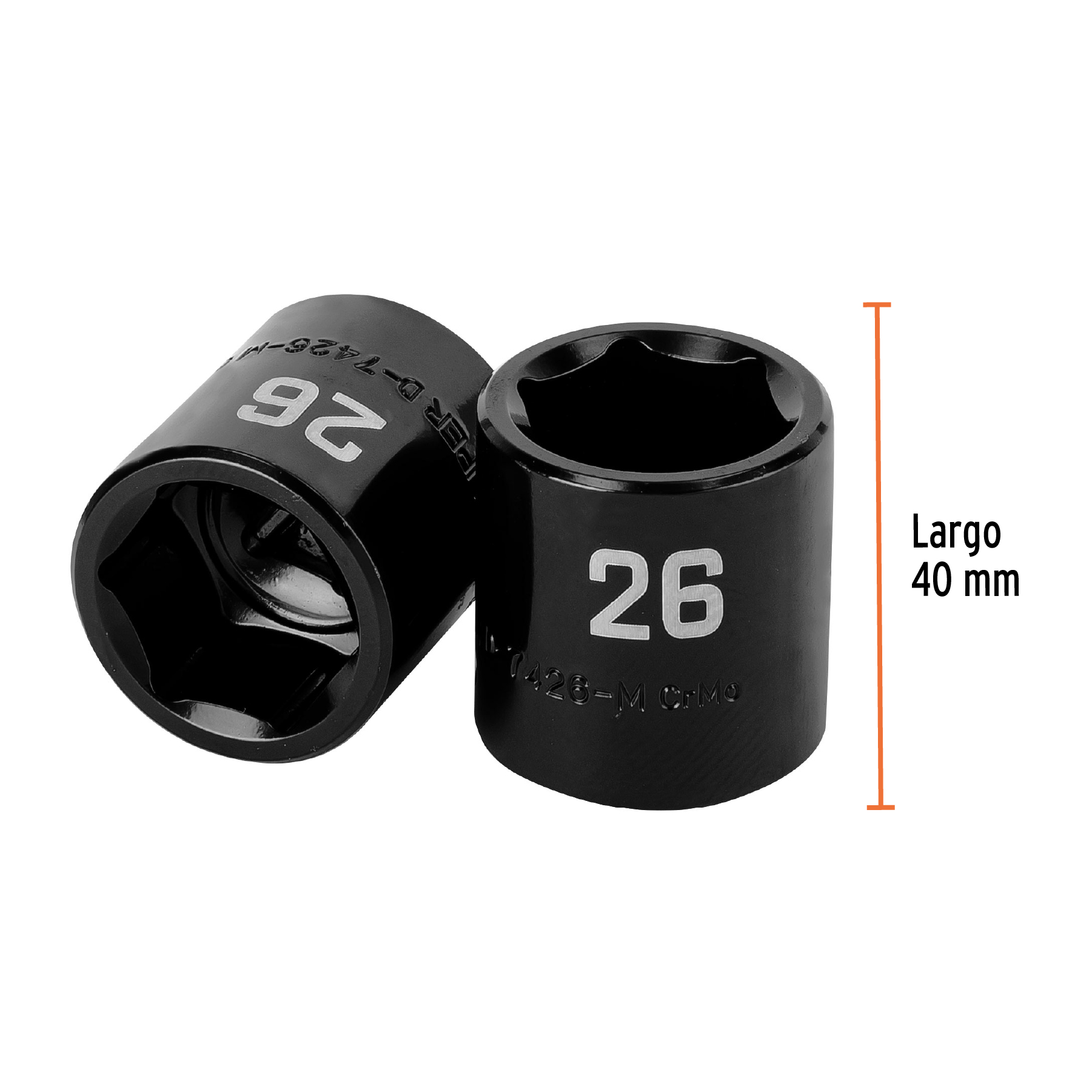 Ficha Tecnica Dado de impacto de 26 mm, 6 puntas, cuadro 1/2", Truper