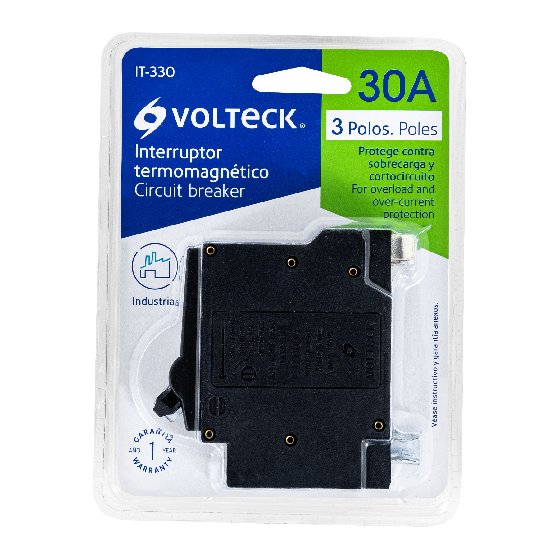 Ficha Tecnica Interruptor termomagnético 3 polos 30 A, Volteck