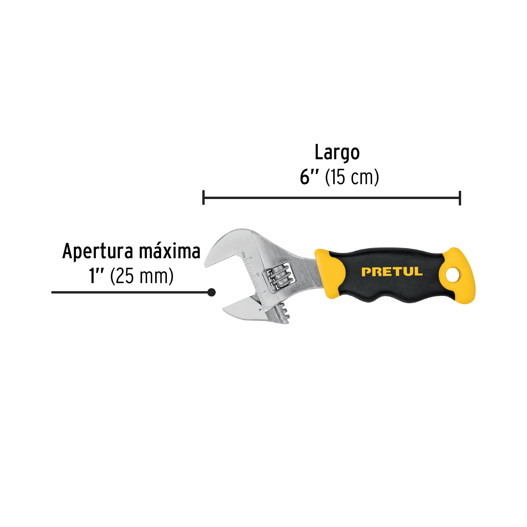 Llave ajustable (perico corto) 6 cromada con grip, Pretul - Truper ...