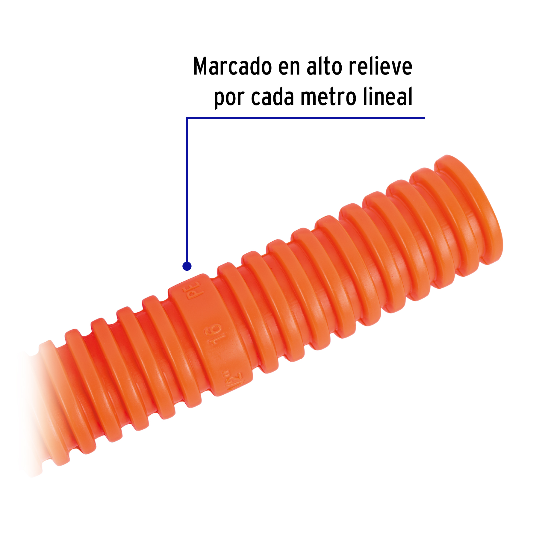 Ficha Tecnica Metro de poliducto 3/4" corrugado flex. reforz. s/guía, 50m