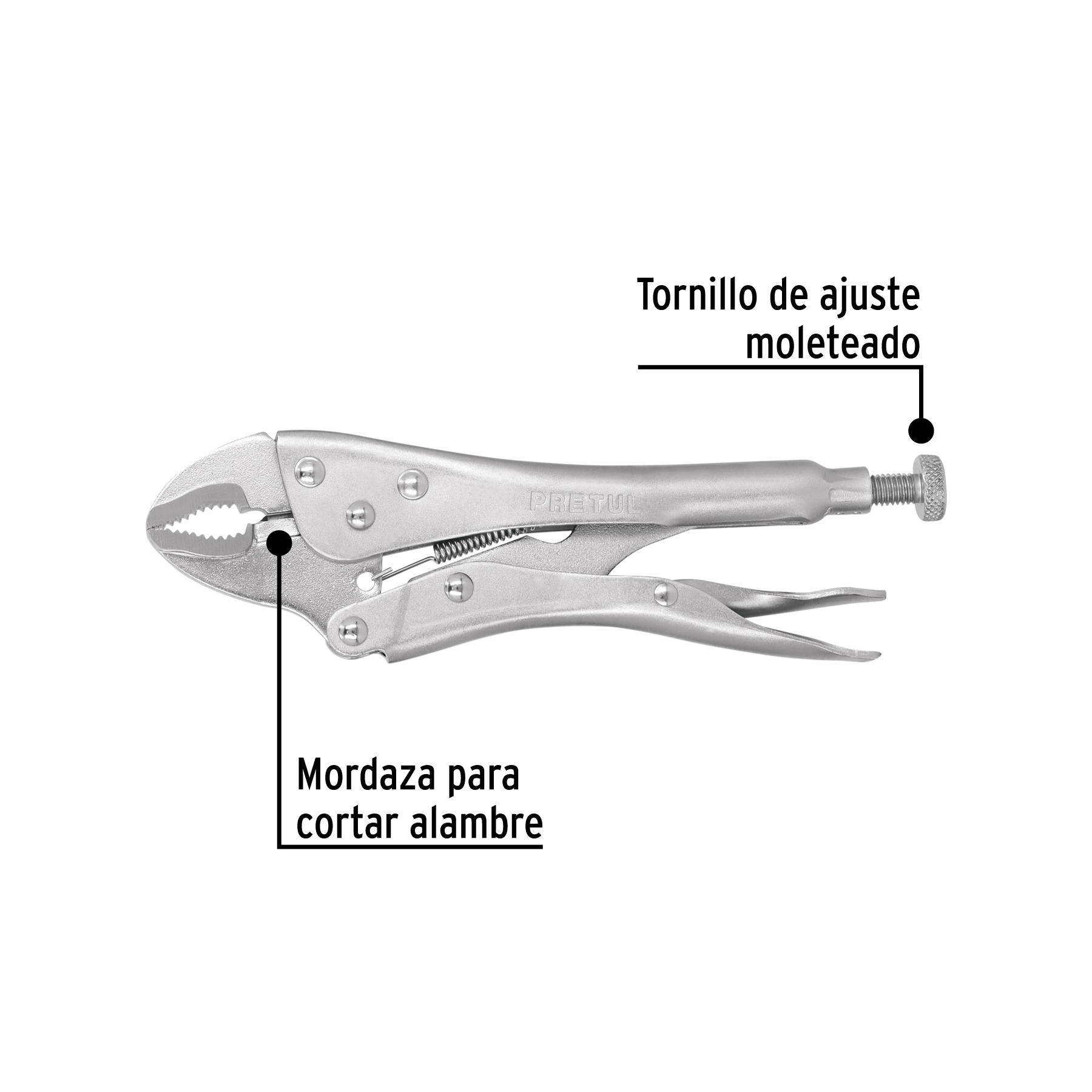 Pinza de presión 7 mordaza curva, Pretul - Truper - Grupo FERREMAX