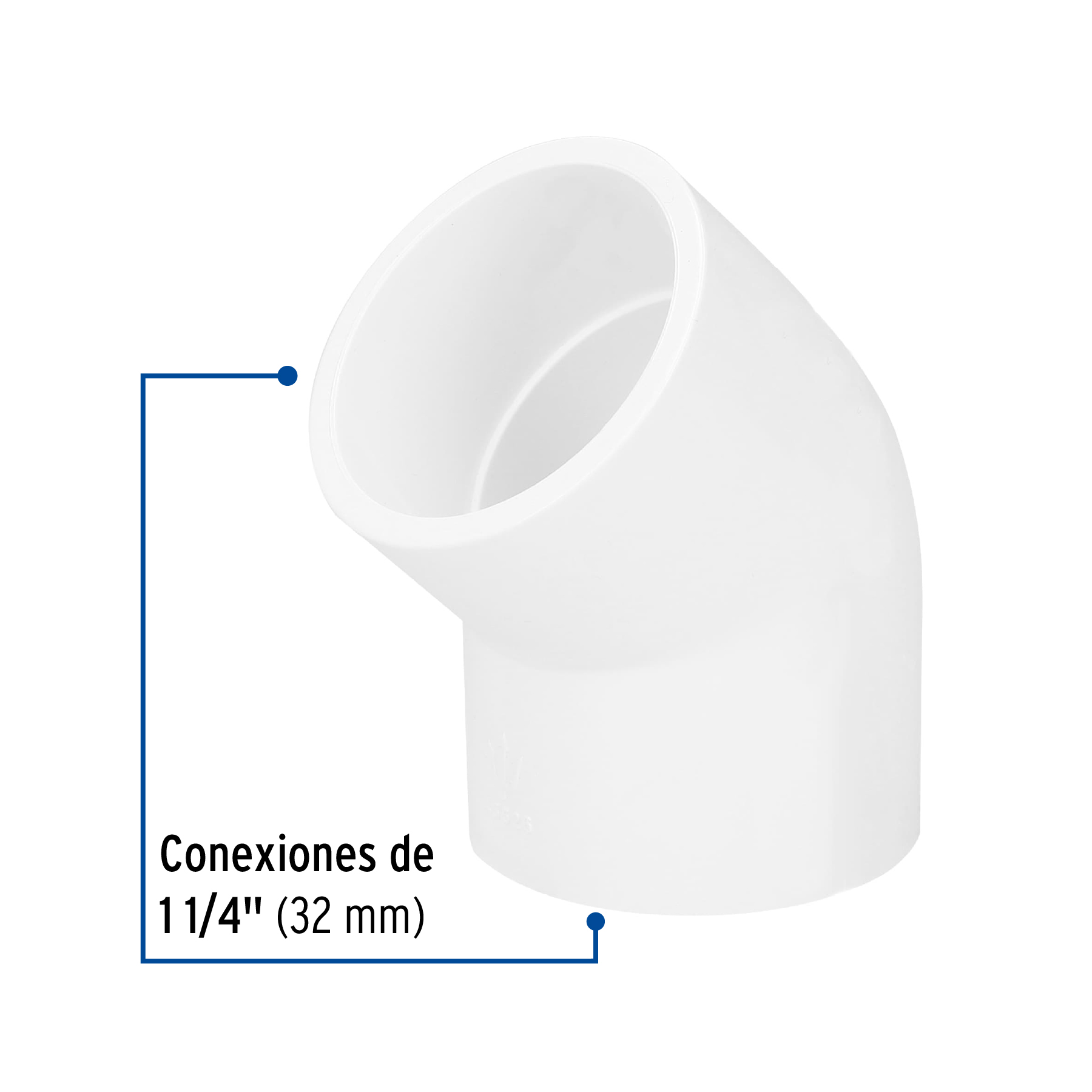 Codo 45° de PVC de 1-1/4, Foset - Truper - Grupo Ferre-Max