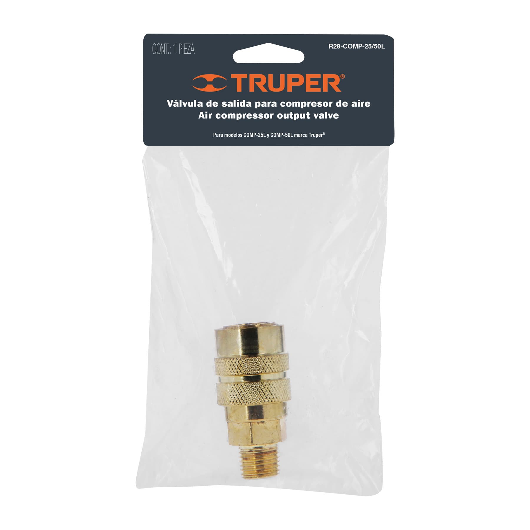 Ficha Tecnica Válvula de salida para compresores 25/50L, Truper