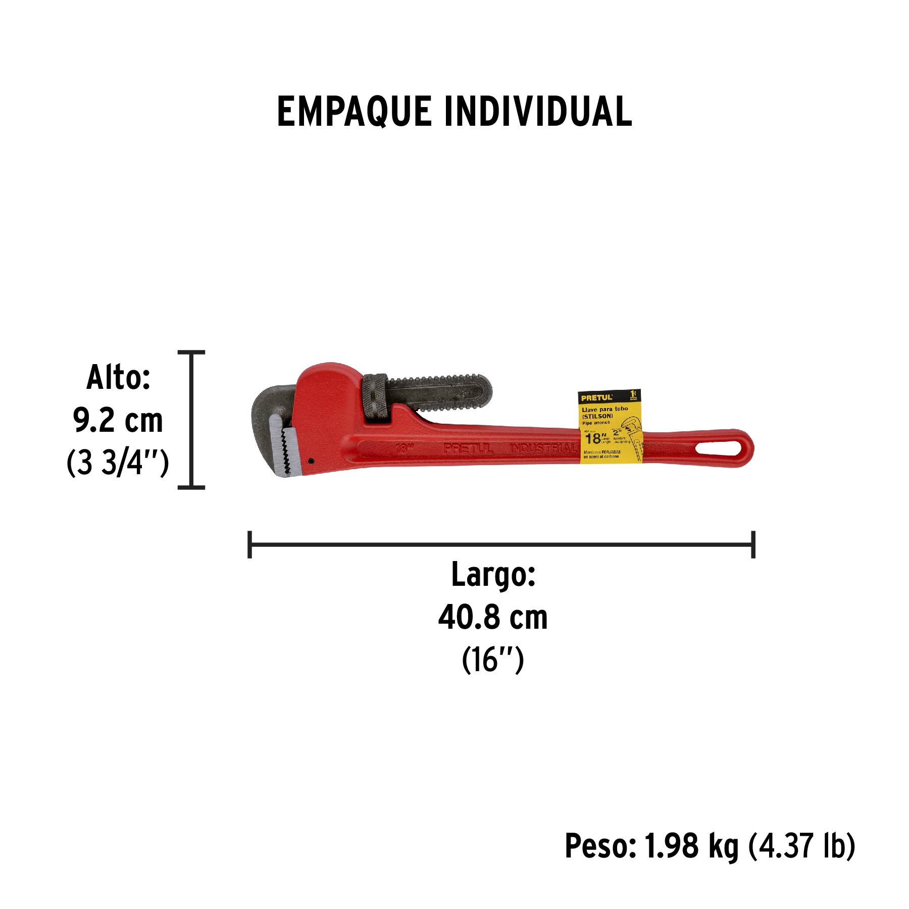 Llave stilson 18 cuerpo de hierro maleable, Pretul - Truper - Grupo ...