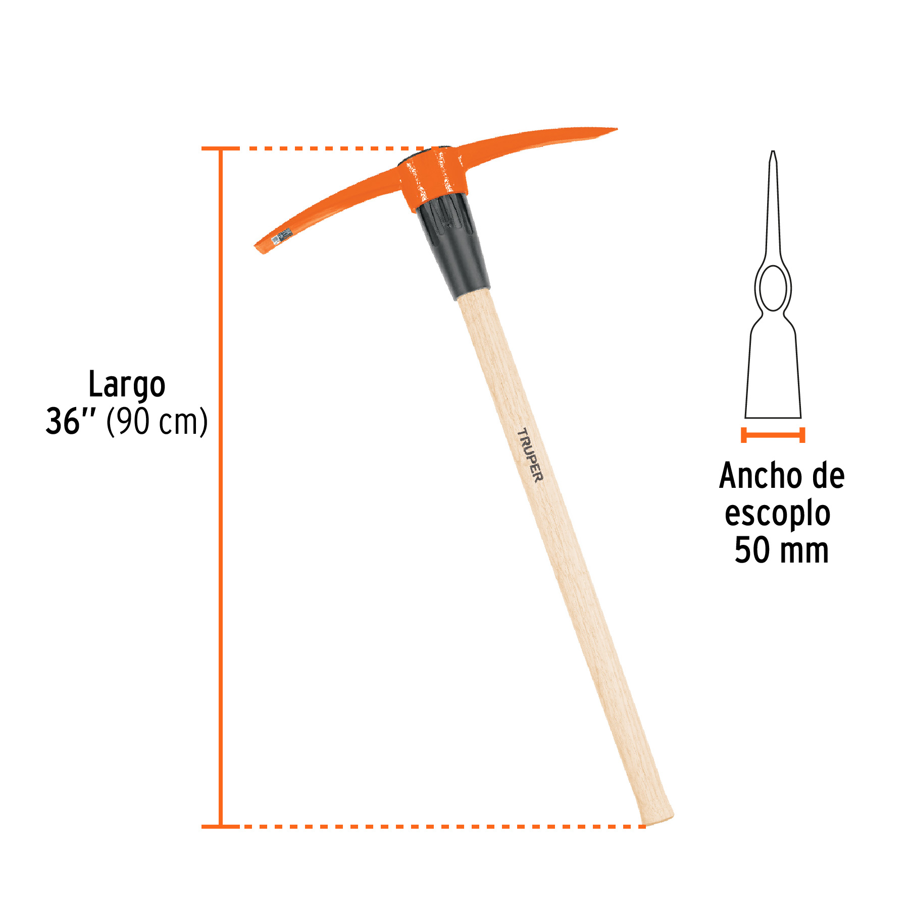 Ficha Tecnica Zapapico Peruano, 5 lbs, mango 36"