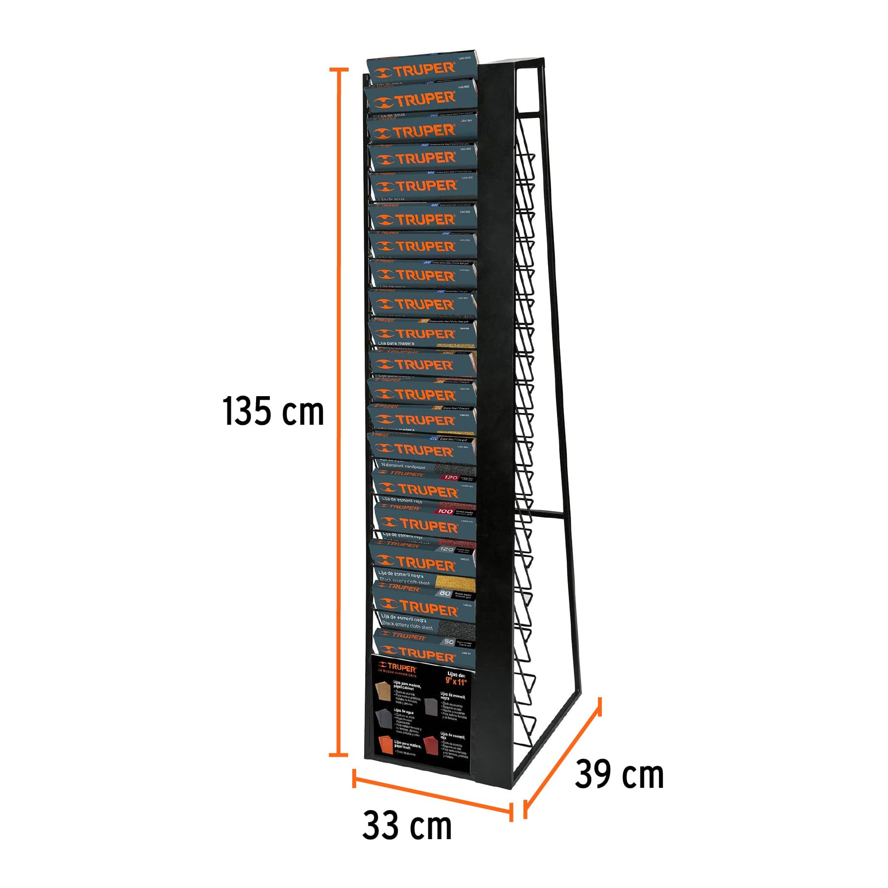 Rack para 19 hojas de lija, Truper, Racks, 51578