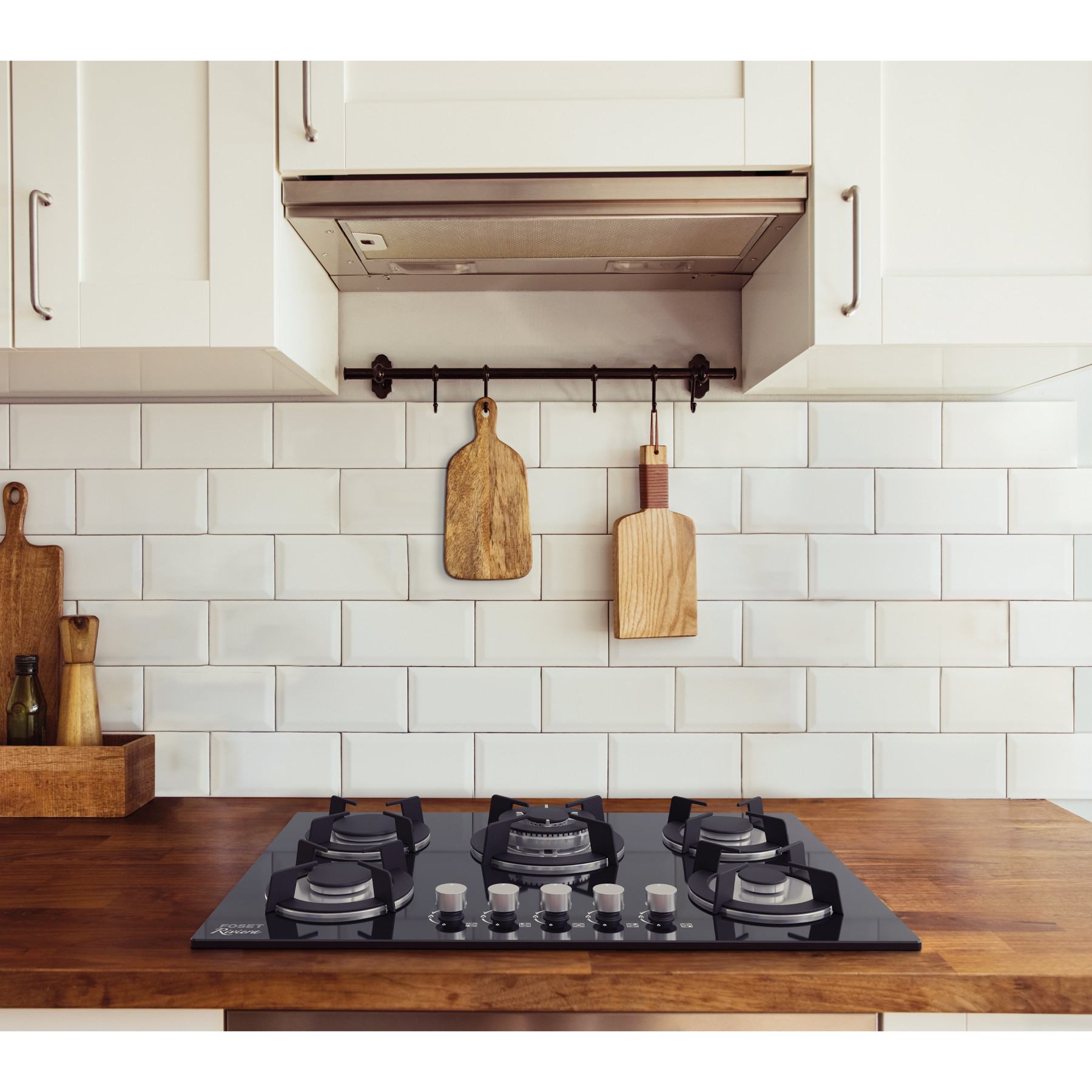 Parrilla gas empotrable 75cm, 5 quem, vidrio negro, Riviera, Parrillas ...