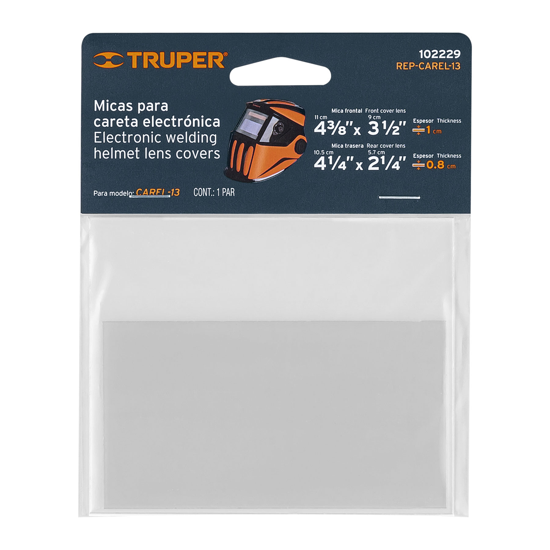 Bolsa c/2 micas para careta CAREL-13, Truper, Accesorios Para Caretas y ...