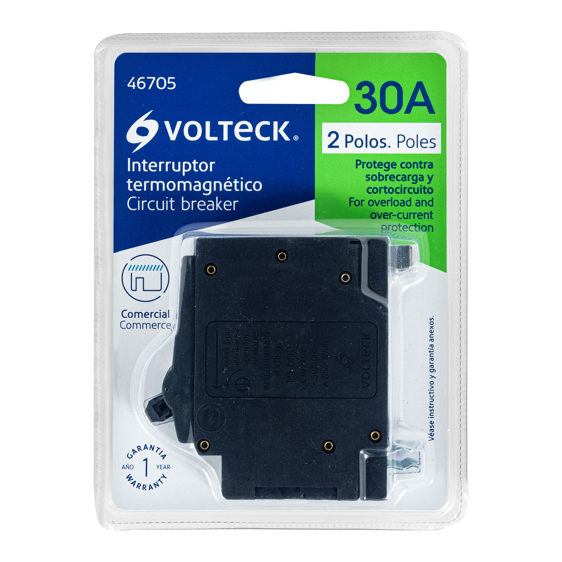 Interruptor termomagnético 2 polos 30 A, Volteck, Interruptores ...