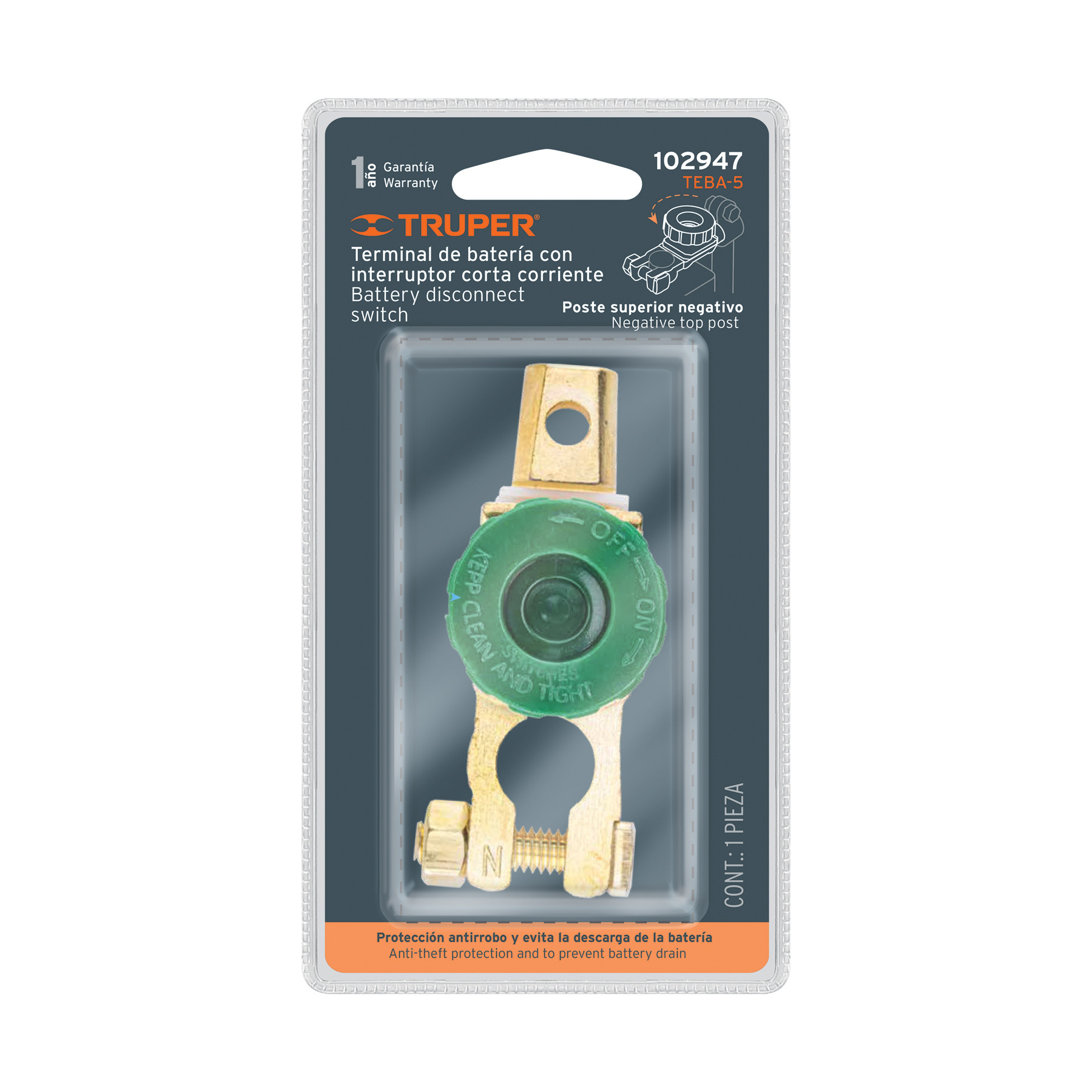 Terminal para bateria con Interruptor Switch, Truper, Terminales ...